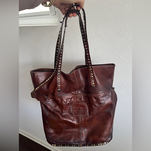 Campomaggi | Bags | Campomaggi Stunning Leather Studded Tote Bag | Poshmark